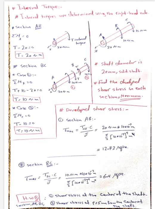 Solved 1 Internal Torque.. Internal torgues care determined | Chegg.com