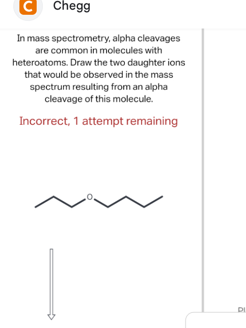 Solved CheggIn mass spectrometry, alpha cleavages are common | Chegg.com