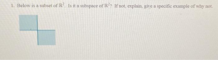 Solved 1. Below is a subset of R2. Is it a subspace of R²? | Chegg.com