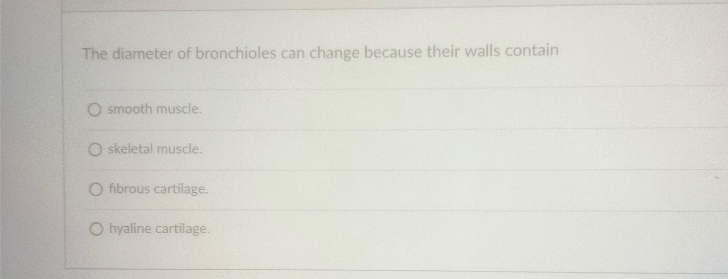 Solved The diameter of bronchioles can change because their | Chegg.com