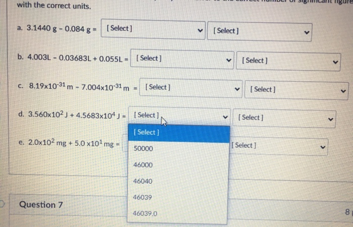 Solved 6. Perform the following calculations. Report your | Chegg.com