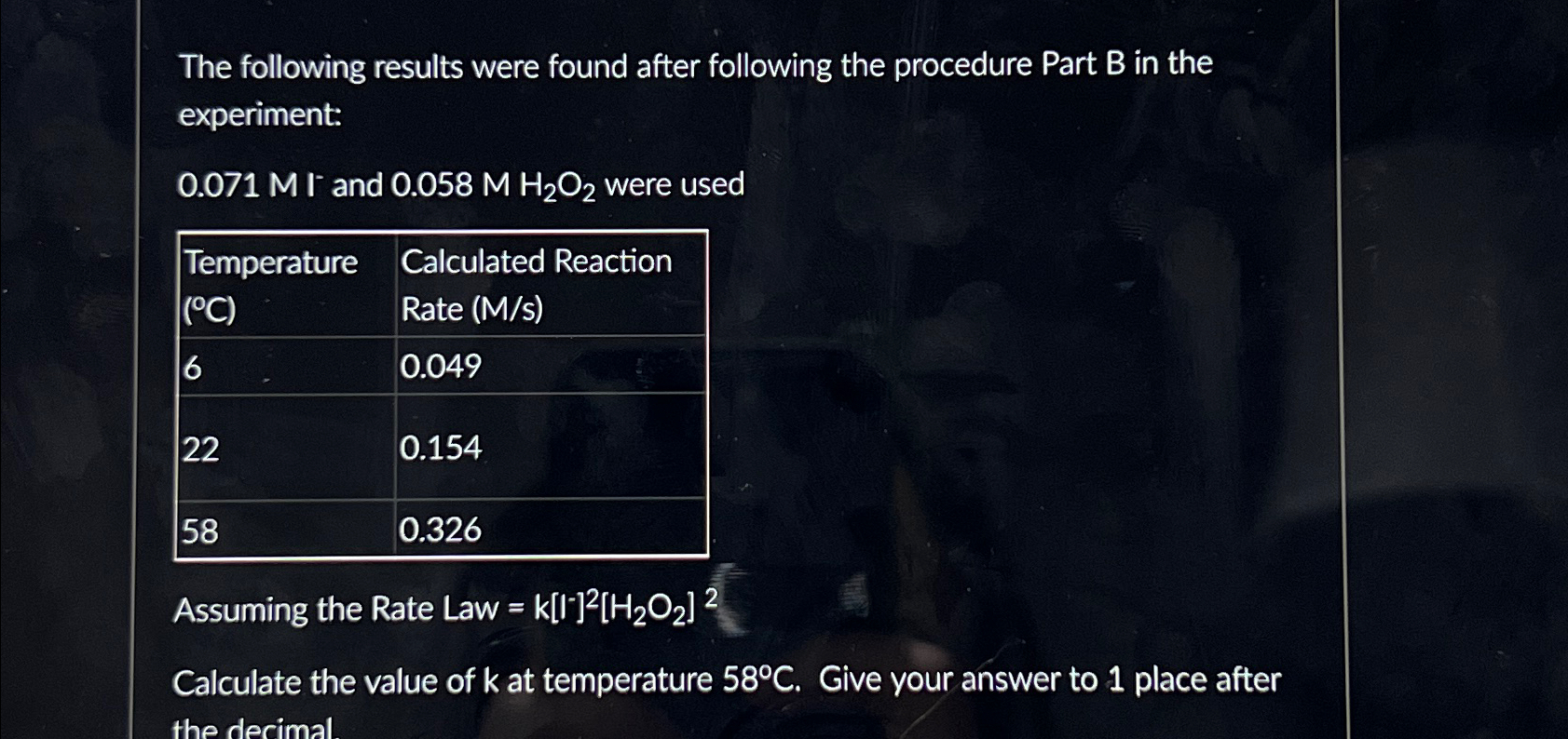 Solved The following results were found after following the | Chegg.com