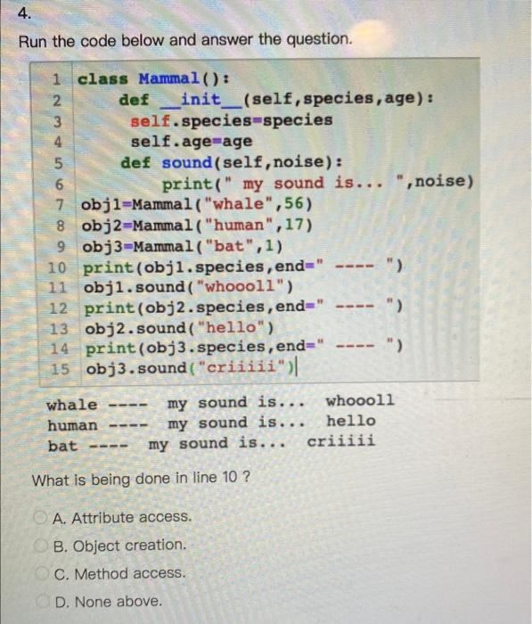 Solved 1. What does the init_() the function do in Python? | Chegg.com