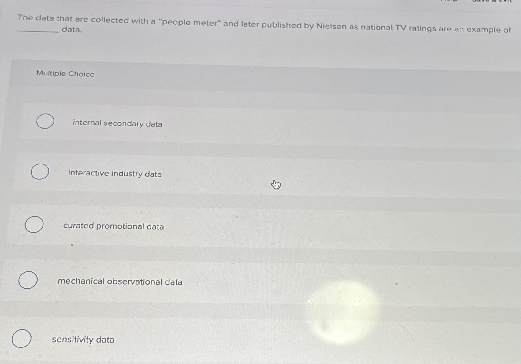 Solved The data that are collected with a "people meter" and | Chegg.com