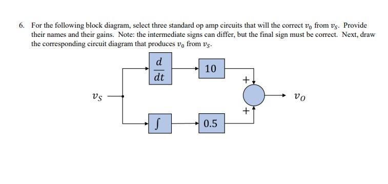 Solved For the following block diagram, select three | Chegg.com