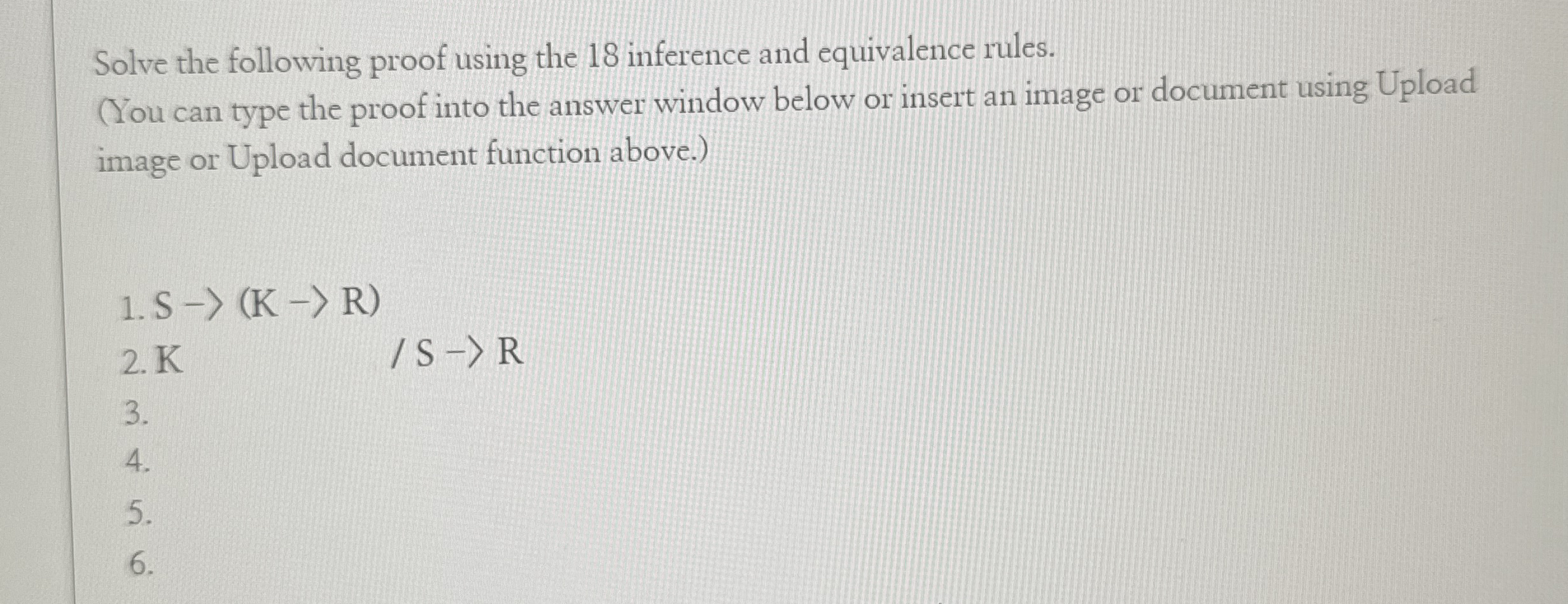 Solved Solve the following proof using the 18 ﻿inference and | Chegg.com