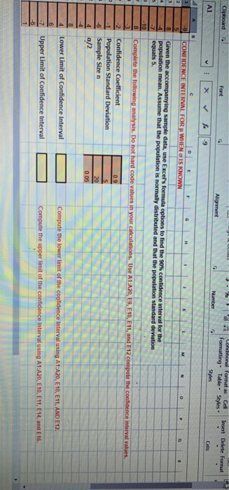 Solved Font *8 Insert Delete Format Clipboard A1 Alignment | Chegg.com
