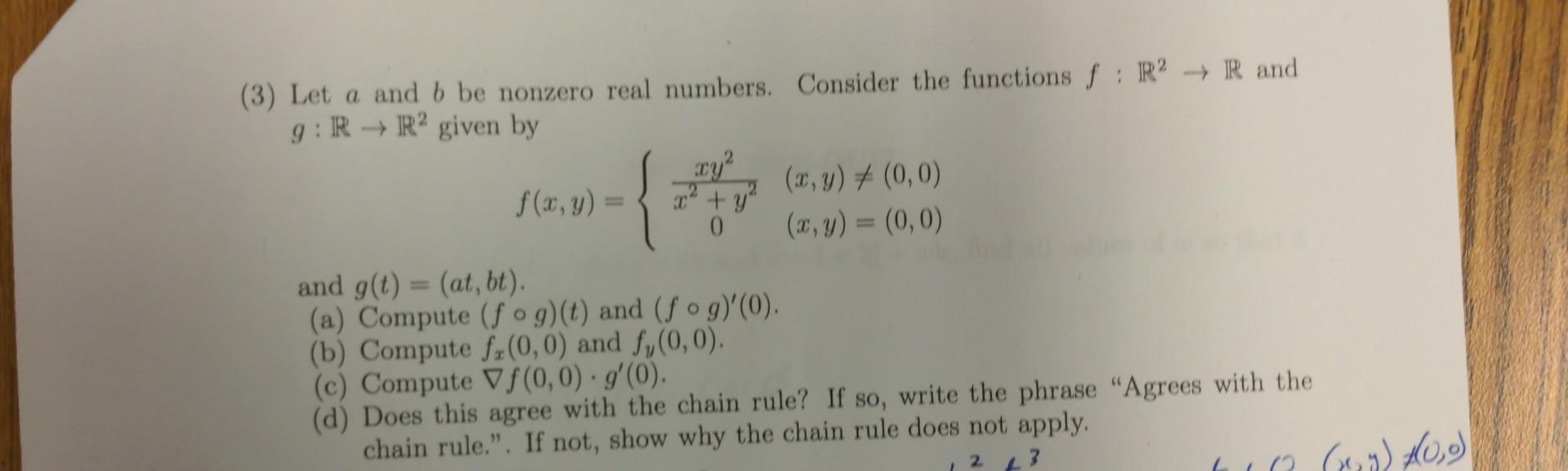 Solved (3) Let a and b be nonzero real numbers. Consider the | Chegg.com