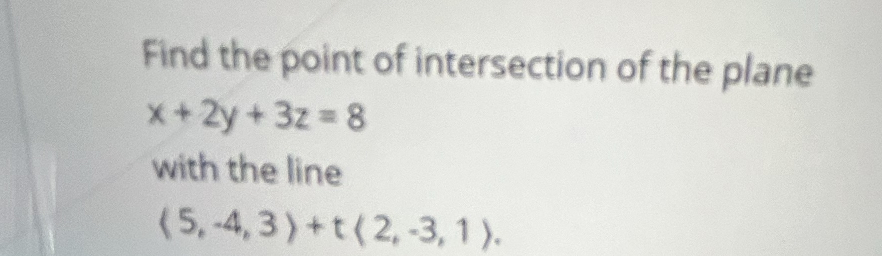 Solved Find the point of intersection of the | Chegg.com