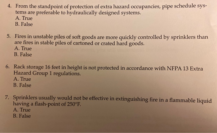 Solved 4. From the standpoint of protection of extra hazard | Chegg.com