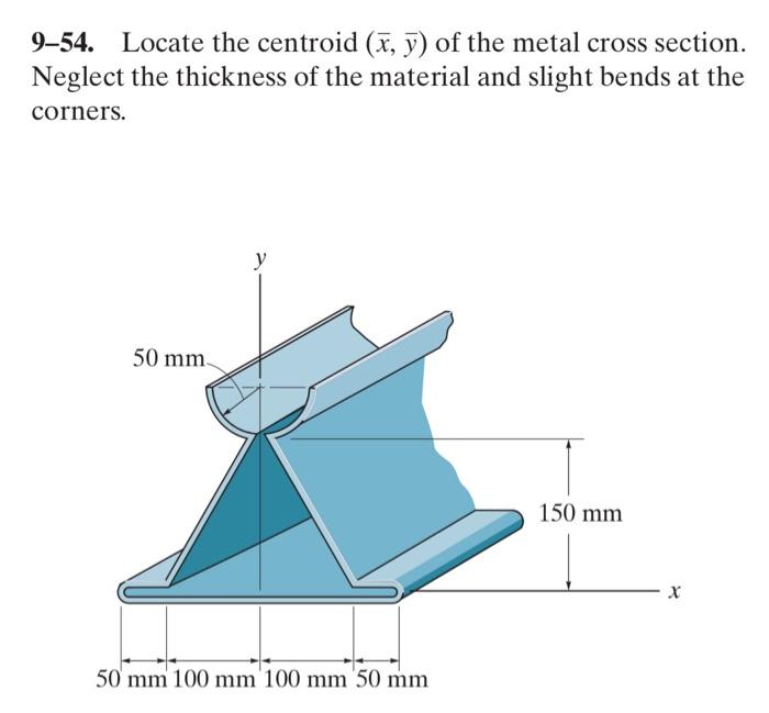 Solved 9–54. Locate the centroid (x, y) of the metal cross | Chegg.com