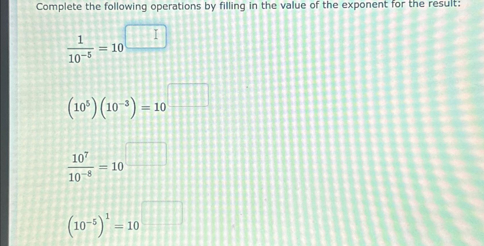 Solved Complete the following operations by filling in the | Chegg.com