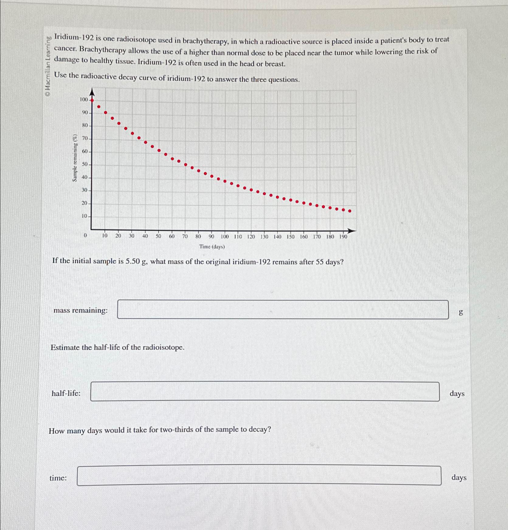 Solved 665Iridium-192 ﻿is one radioisotope used in | Chegg.com