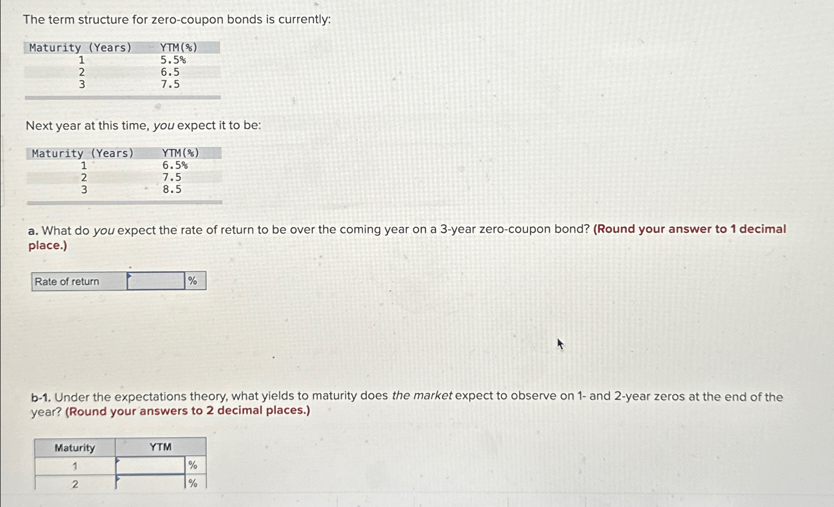 Solved The term structure for zero-coupon bonds is | Chegg.com