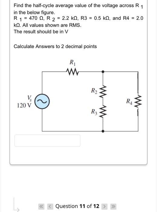 Solved Find the half-cycle average value of the voltage | Chegg.com