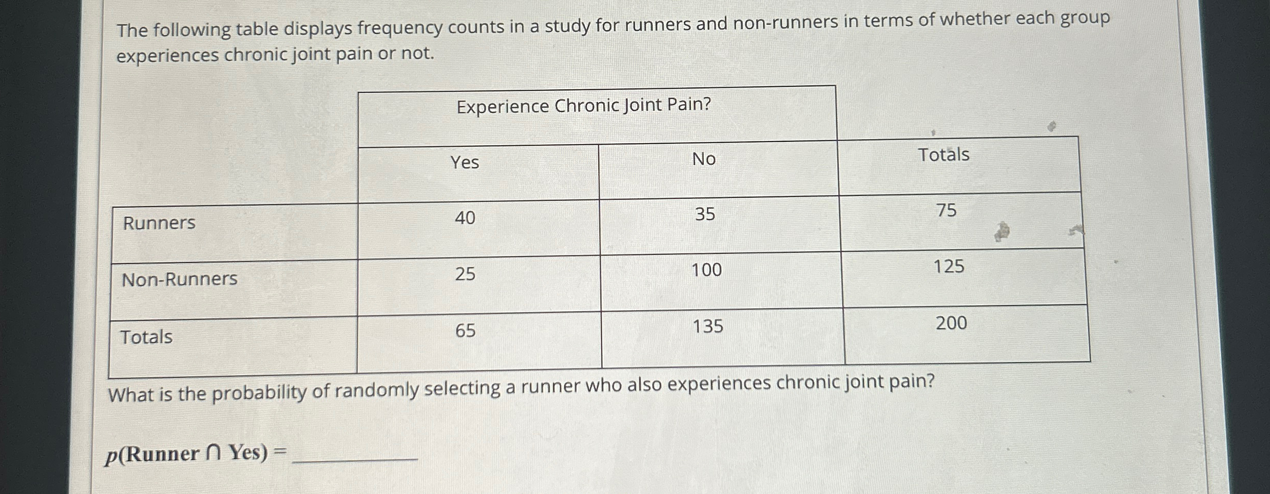 Solved The following table displays frequency counts in a | Chegg.com