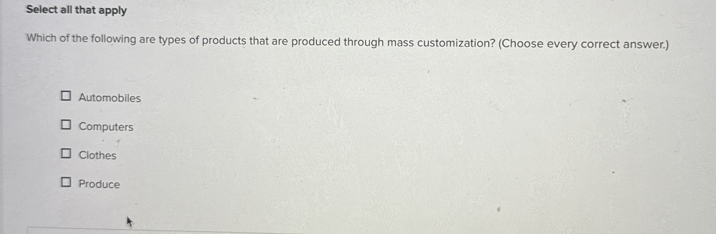 Solved Select all that applyWhich of the following are types | Chegg.com