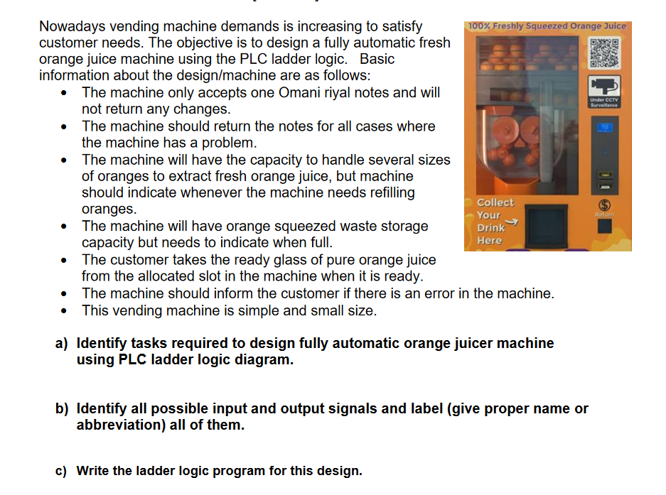Solved Nowadays vending machine demands is increasing to | Chegg.com