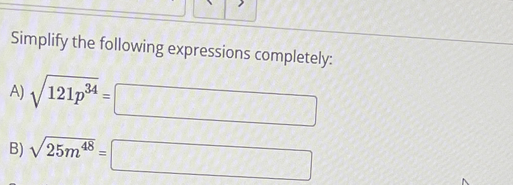 Solved Simplify the following expressions | Chegg.com