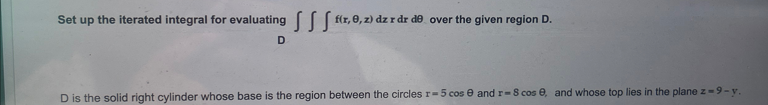 Solved Set up the iterated integral for evaluating | Chegg.com