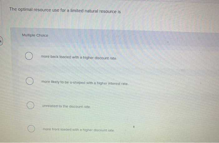 Solved The optimal resource use for a limited natural | Chegg.com