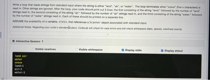 Solved IN JAVA. 1) Write a loop that reads strings from | Chegg.com