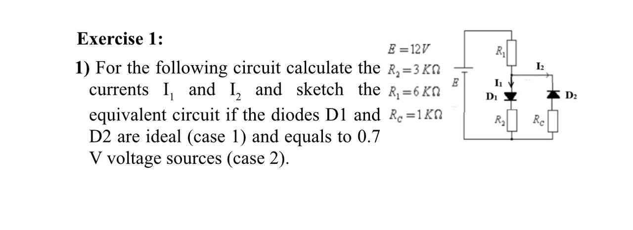 Solved Exercise 1e12vfor The Following Circuit Calculate 