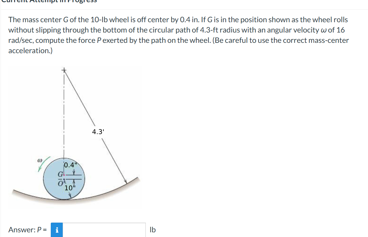 Solved The mass center \( ﻿G \) ﻿of the \( 10-\mathrm{lb} \) | Chegg.com