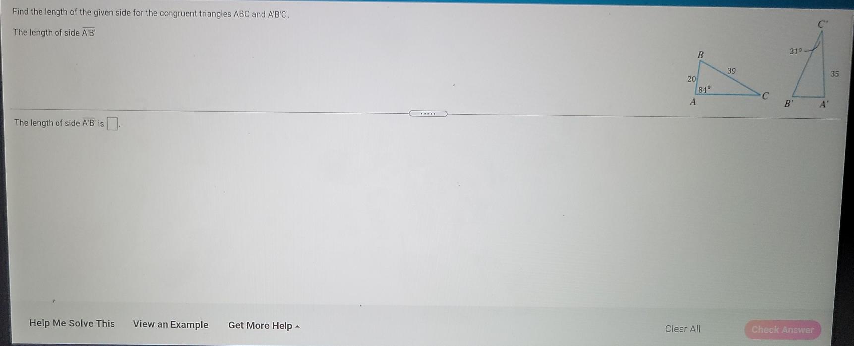 Solved Find the length of the given side for the congruent | Chegg.com
