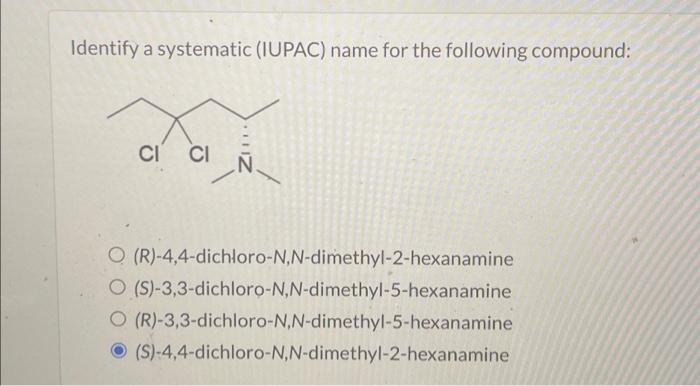 Solved Identify a systematic (IUPAC) name for the following | Chegg.com