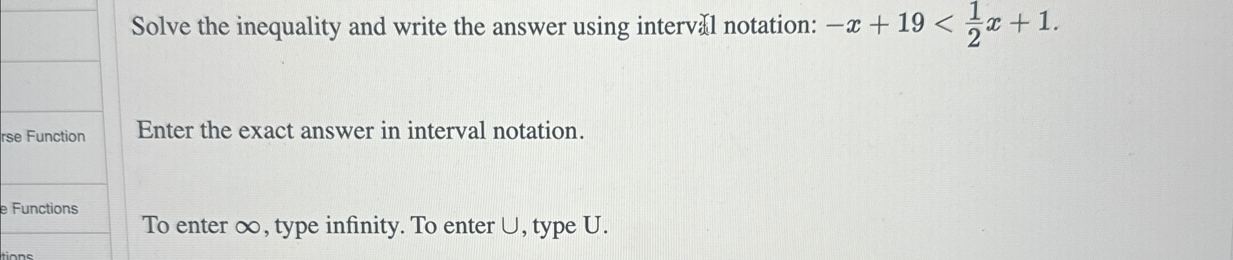 Solved Solve the inequality and write the answer using | Chegg.com
