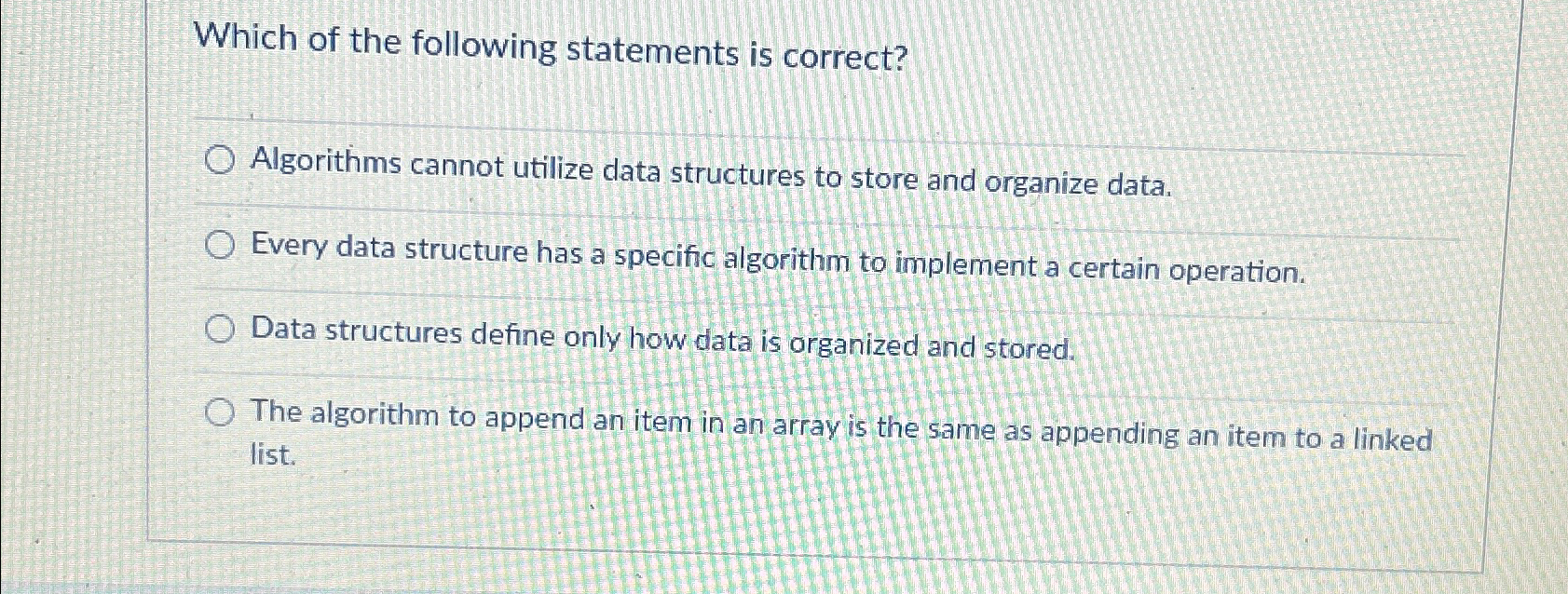 Solved Which of the following statements is | Chegg.com
