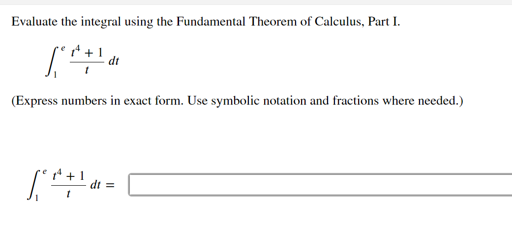 Solved Evaluate the integral using the Fundamental Theorem | Chegg.com