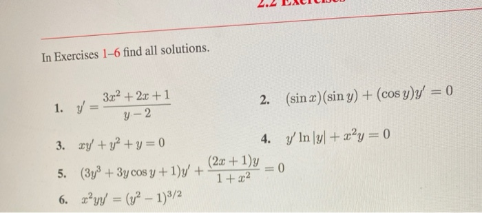 Solved In Exercises 1-6 find all solutions. 3.2 + 2.C +1 1. | Chegg.com Solved In Exercises 1-6 find all solutions. 3.2 + 2.C +1 1. | Chegg.com