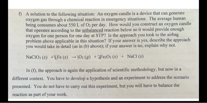 Solved 1) A solution to the following situation: An oxygen | Chegg.com