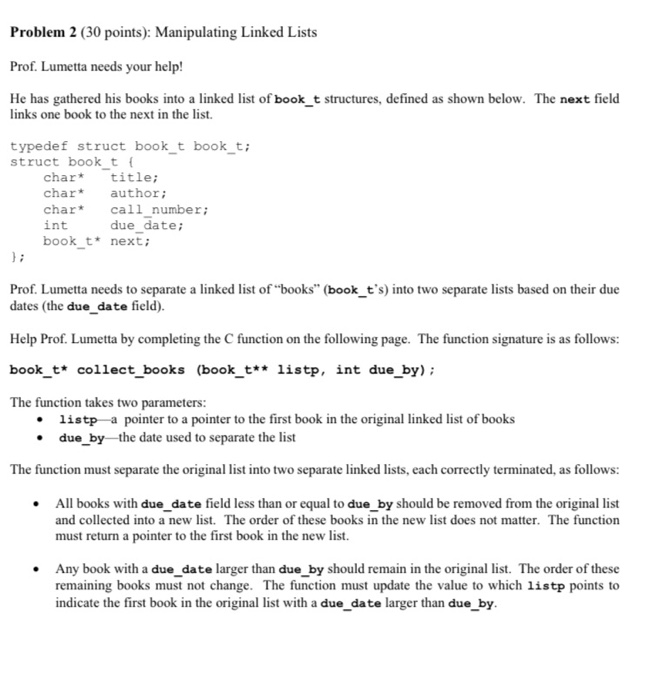 Solved Problem 2 30 Points Manipulating Linked Lists
