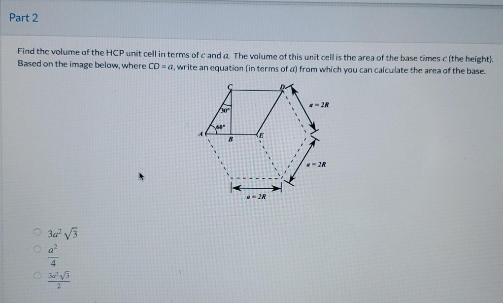 Solved Zirconium Has An Hcp Crystal Structure A Density Of