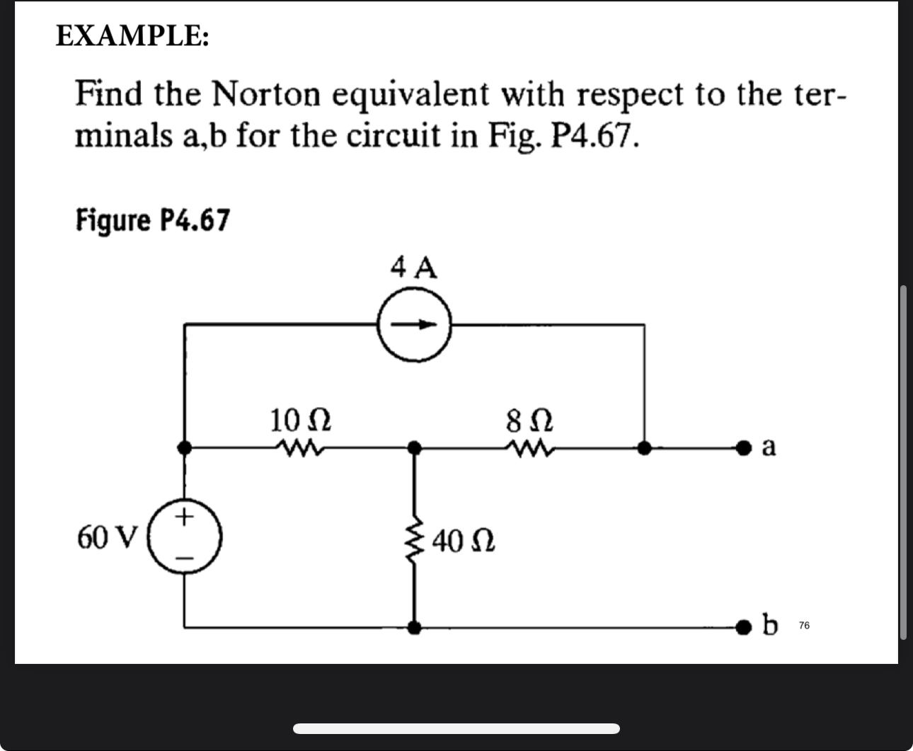Solved EXAMPLE:Find the Norton equivalent with respect to | Chegg.com