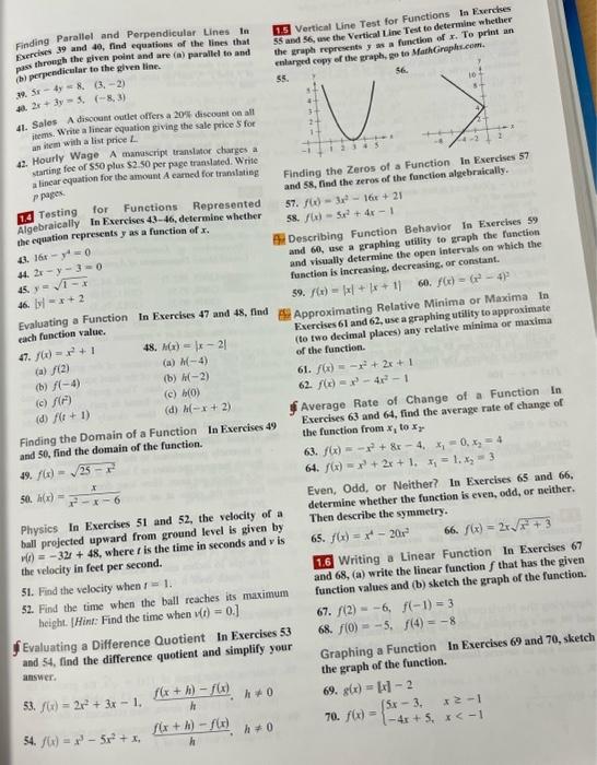 Solved Finding Parallel and Perpendicular Lines In 1.5 | Chegg.com