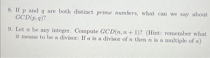 Solved 8. If p and q are both distinct prime numbers, what | Chegg.com
