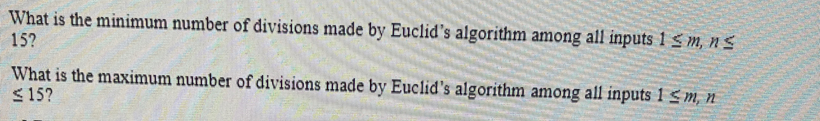 Solved What is the minimum number of divisions made by | Chegg.com
