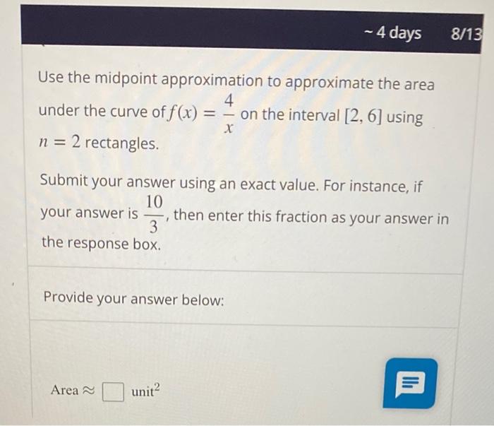Solved Use the midpoint approximation to approximate the | Chegg.com