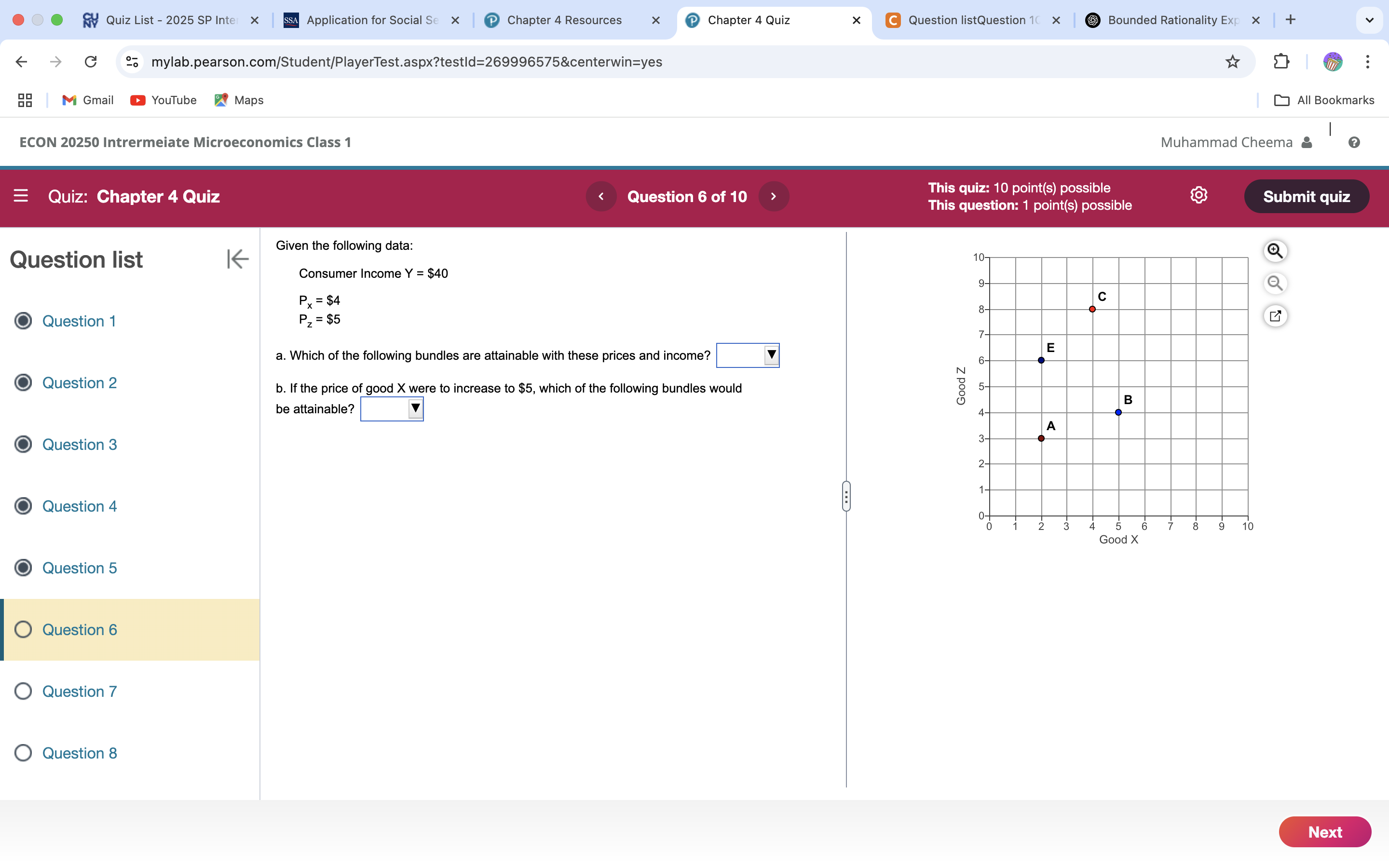Quiz List - 2025 ﻿SP InteApplication for Social | Chegg.com