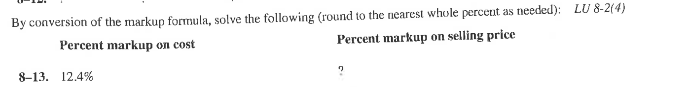 Solved By conversion of the markup formula, solve the | Chegg.com