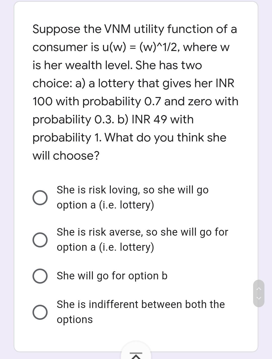 Solved Suppose the VNM utility function of a consumer is | Chegg.com