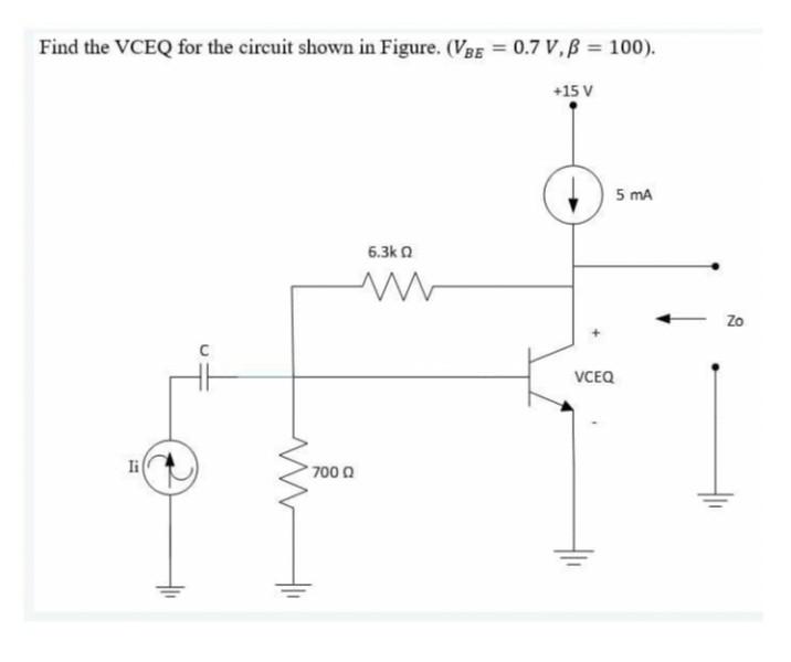 Solved Find the VCEQ for the circuit shown in Figure. | Chegg.com