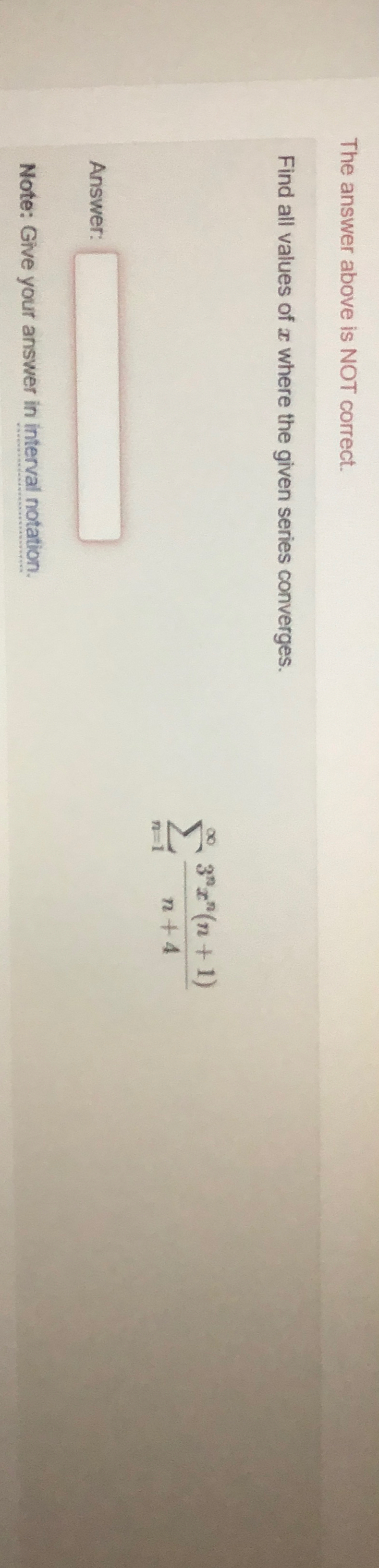 Solved The answer above is NOT correct.Find all values of x | Chegg.com