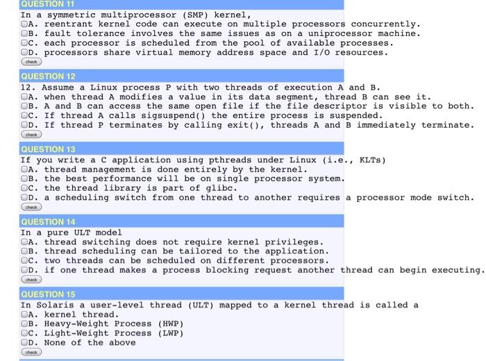 Solved QUESTION 11 In a symmetric multiprocessor (SMP) | Chegg.com