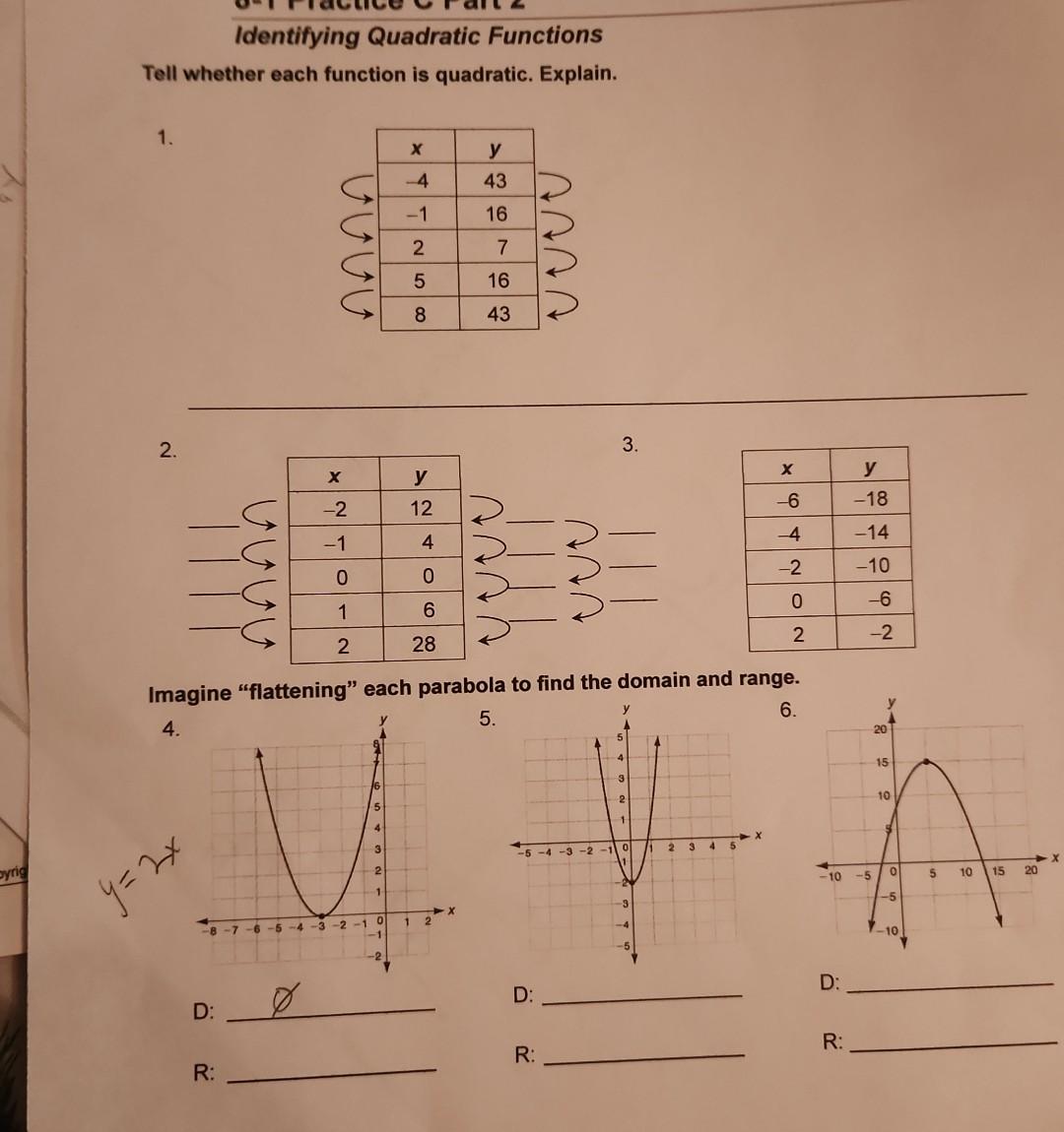 Solved Tell whether each function is quadratic. Explain. 1. | Chegg.com