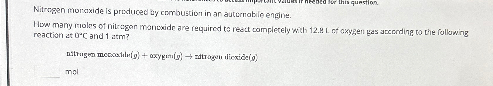 Solved Nitrogen monoxide is produced by combustion in an | Chegg.com